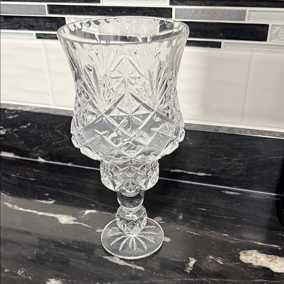 Accents | Vintage Large Bohemian 2 Pc Crystal Hurricane Lamp Pinwheels ...